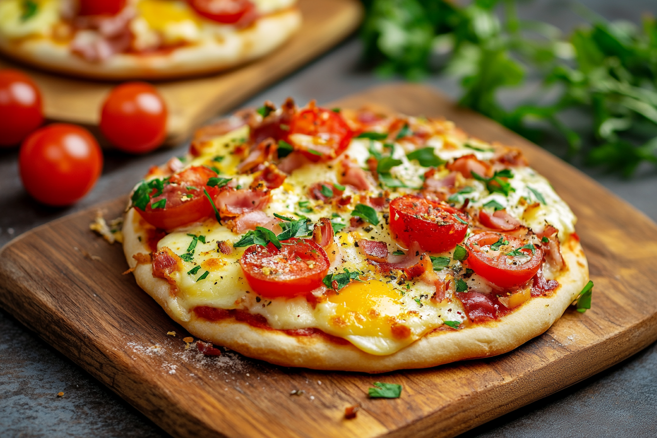 English Muffin Breakfast Pizza | Cakes Fiesta