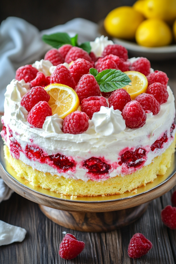 Lemon Raspberry Poke Cake | Cakedup cake