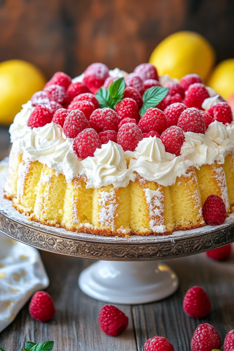 Lemon Raspberry Poke Cake | Cakes Fiesta