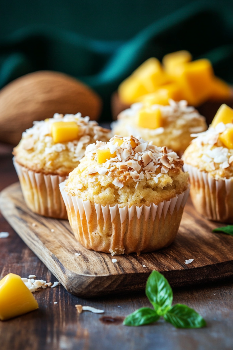 Vegan Mango Coconut Muffins | Cakes Fiesta